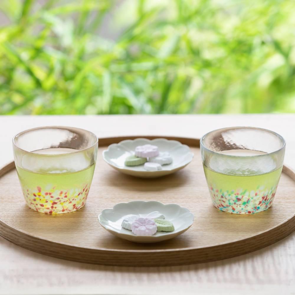 Aderia Handmade Sakura Design Drinking Glasses 190ml (Pair Set) – Japanese Taste