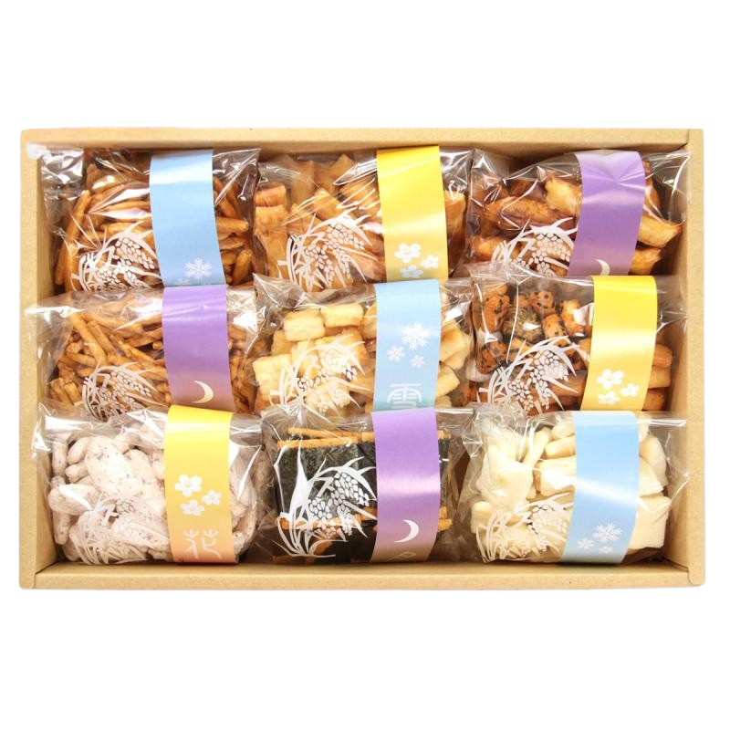 Echigo Arare Additive-Free Rice Cracker Mix 9 Types Boxed Assortment 6 ...