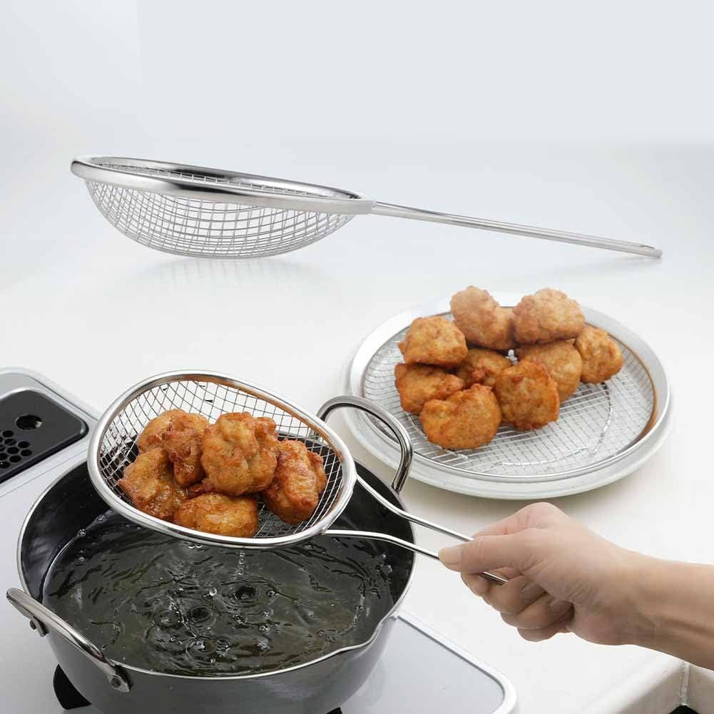 Shimomura Deep Fryer Skimmer Stainless Steel Large Hole Mesh Scoop 30c ...